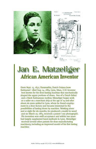 African American historical posters. Jan Matzeliger #1255 ...