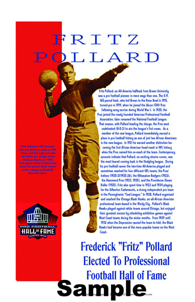 African American historical posters of Fritz Pollard #1522 ...